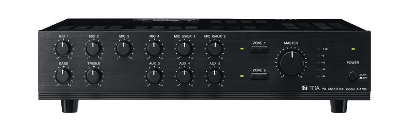 TOA A-1706 AMPLI MELANGEUR PORTABLE 60W/4, ligne 100V, secteur, 2 zones ...