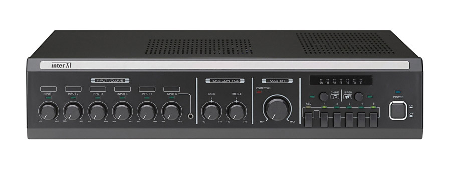 INTER-M PA240A AMPLI-MELANGEUR 6x entrées micro/ligne, 1x entrée téléphone, 240W/4ohm/70V/100V